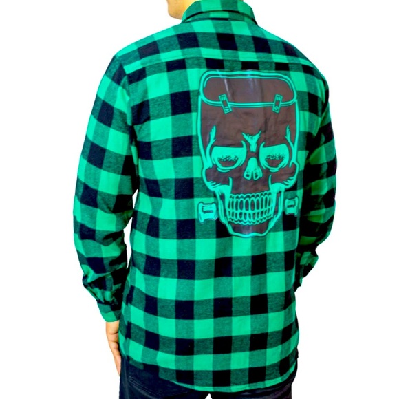 Shirts | Frankenstein Monster Green Goth Flannel Shirt Nwt Xl4xl | Poshmark